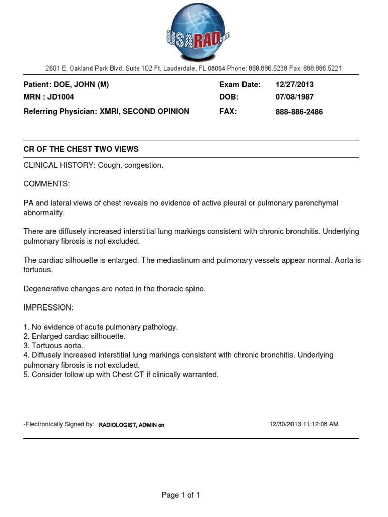 Patient: DOE, JOHN (M) MRN: JD1004 Dob: 07/08/1987 Exam Date: 12/27 ...