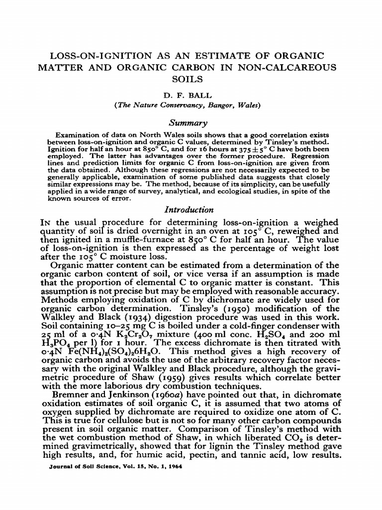 Loss of Ignition | Download Free PDF | Soil | Regression Analysis