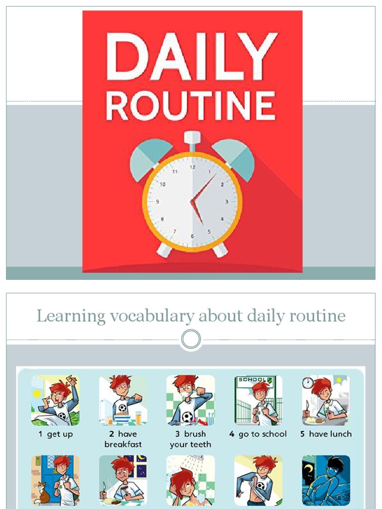 Daily Routine, Time, Parts of The Day and Present Simple | PDF | Meal ...