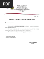 Good Moral Character Certification Sample | PDF | Primary Education ...