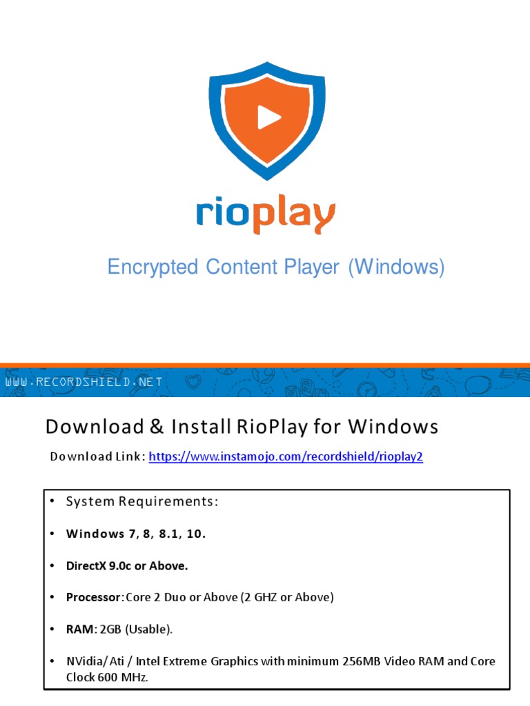 Rio Player Instruction Manual - Windows | PDF | Password | World Wide Web