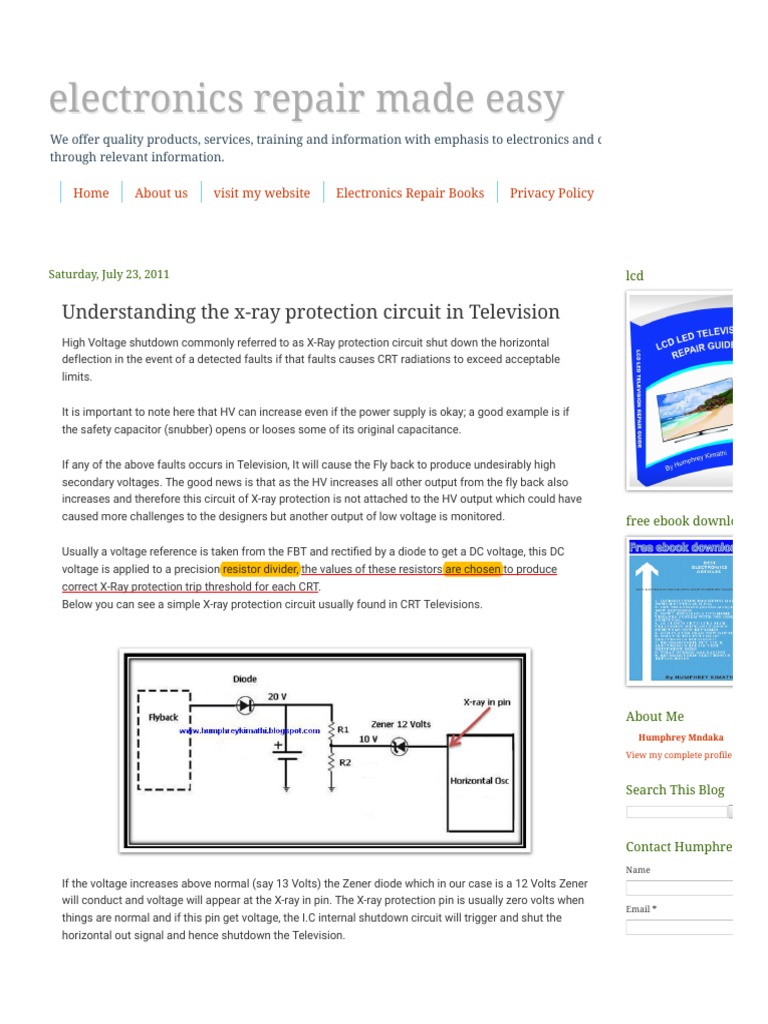 X-Ray Protection Circuit in Television | PDF | Cathode Ray Tube | Capacitor