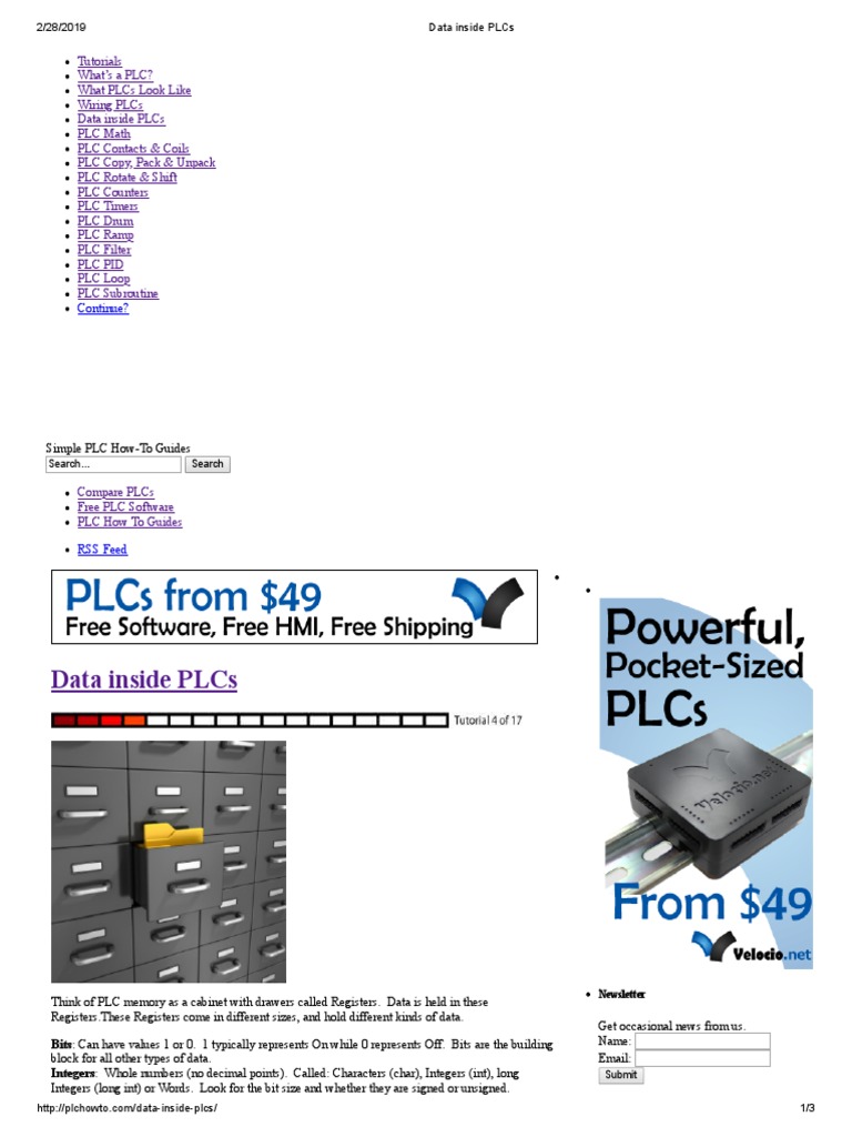 Data Inside PLCs | PDF | Programmable Logic Controller | Integer (Computer Science)