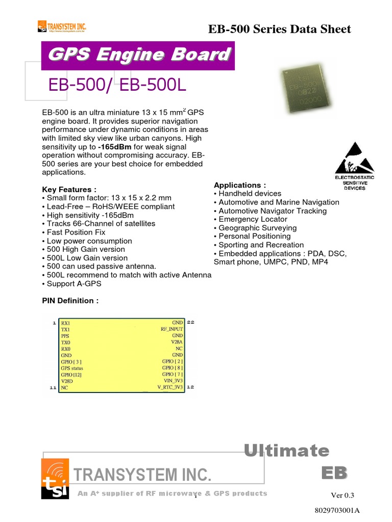 Tsi Eb-500 PDF | PDF | Global Positioning System | Antenna (Radio)