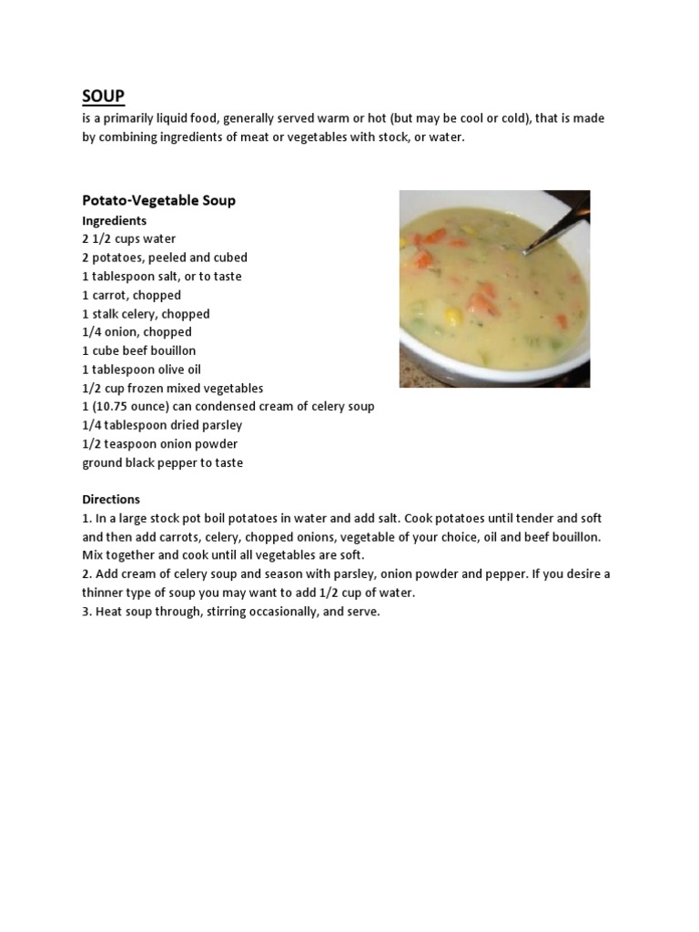 SOUP | PDF | Soup | Chicken Soup