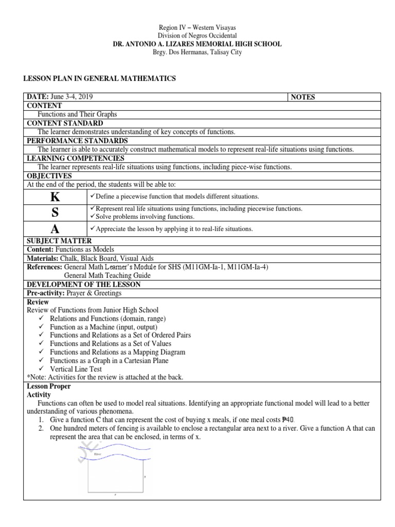 Lesson 1 - Functions As Models | PDF | Function (Mathematics) | Functions And Mappings