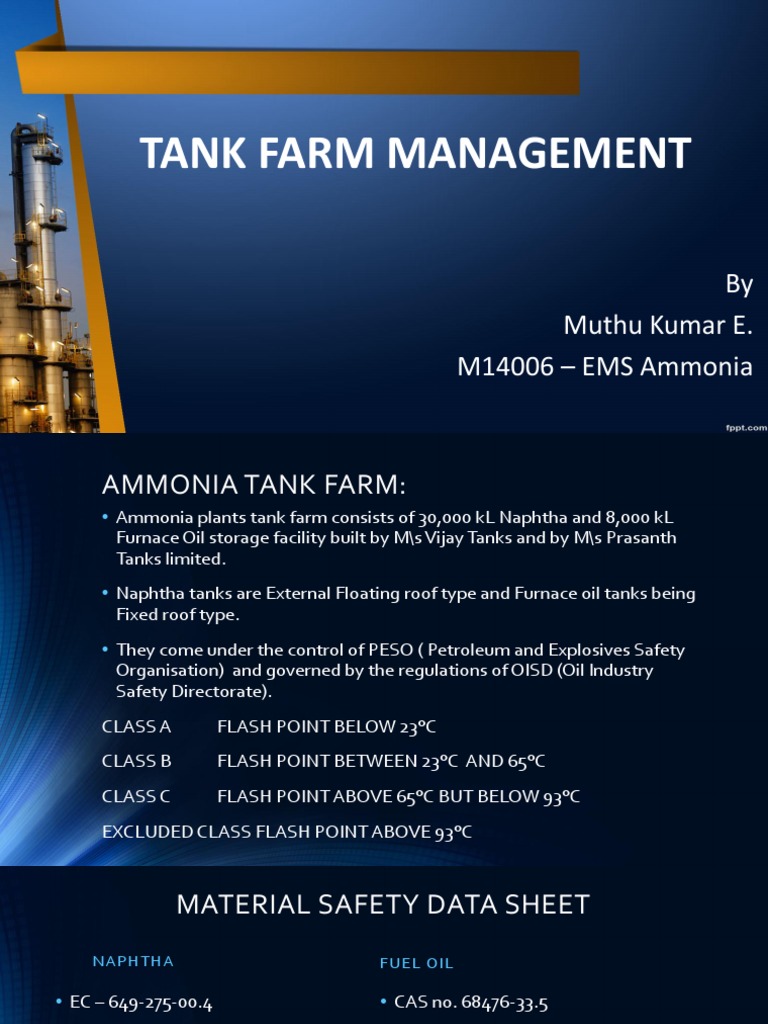 Tank Farm Management | PDF | Pump | Water Supply