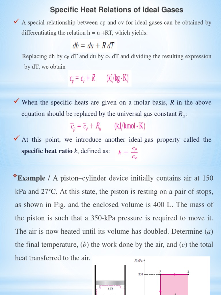 Specific Heat Relations of Ideal Gases | PDF | Heat Capacity | Enthalpy
