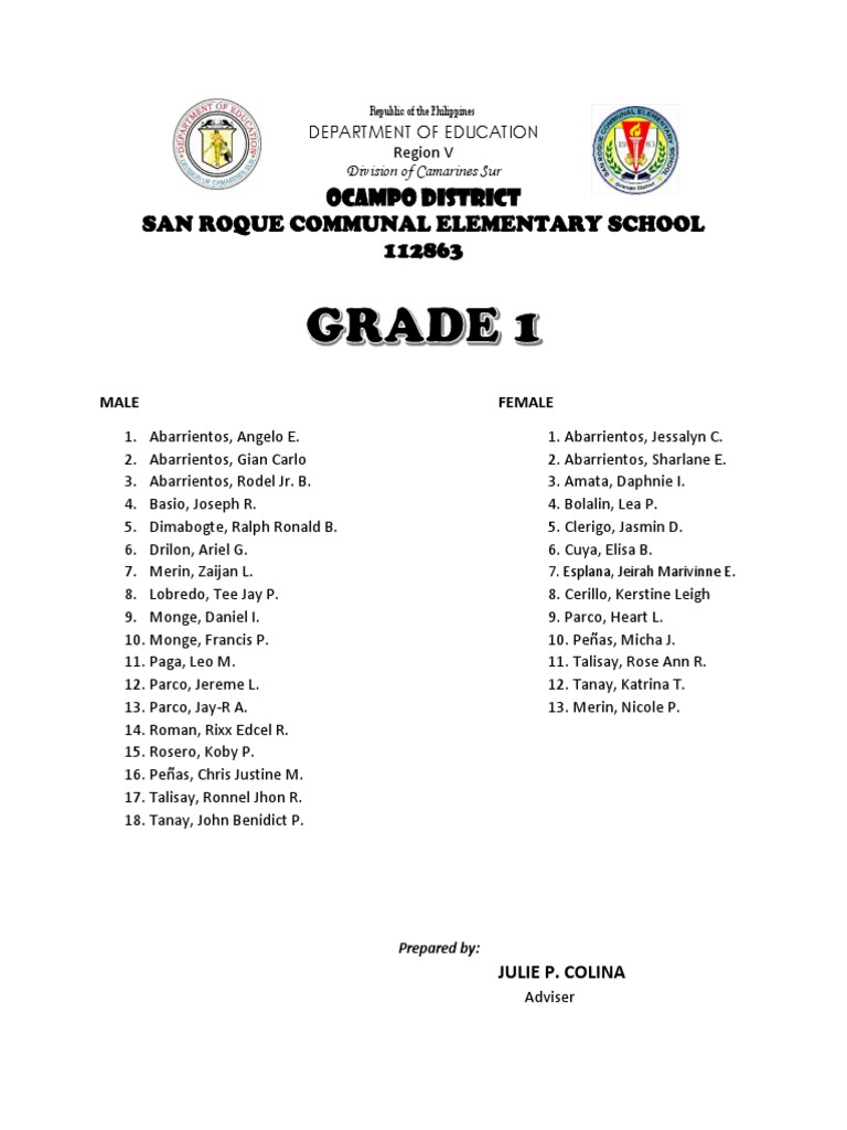 Grade 1 2019-2020 | PDF