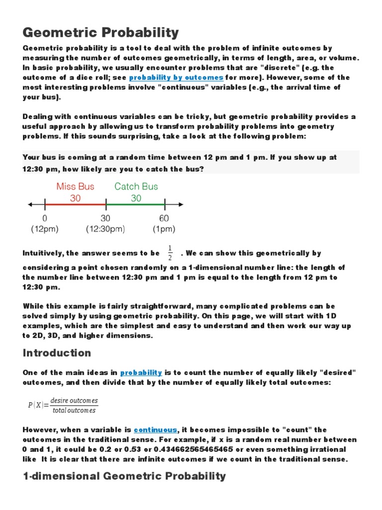 Geometric Probability: Transforming Continuous Variables into Geometry ...