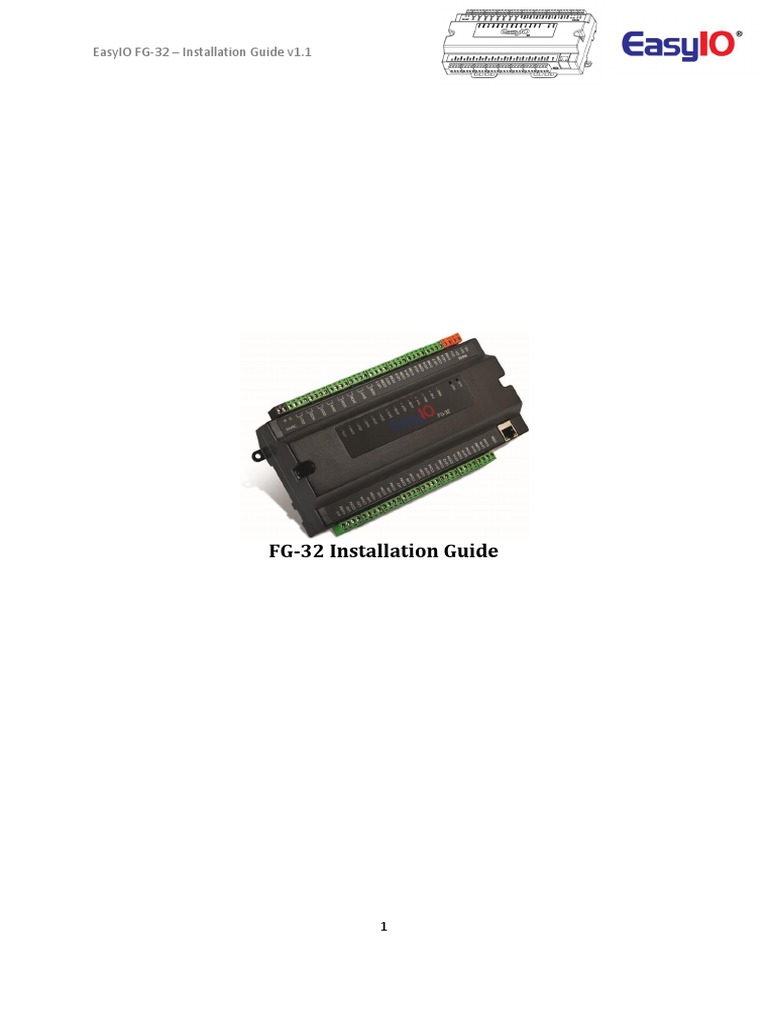 01 EasyIO FG32 Installation v1.1 | PDF | Secure Digital | Manufactured ...