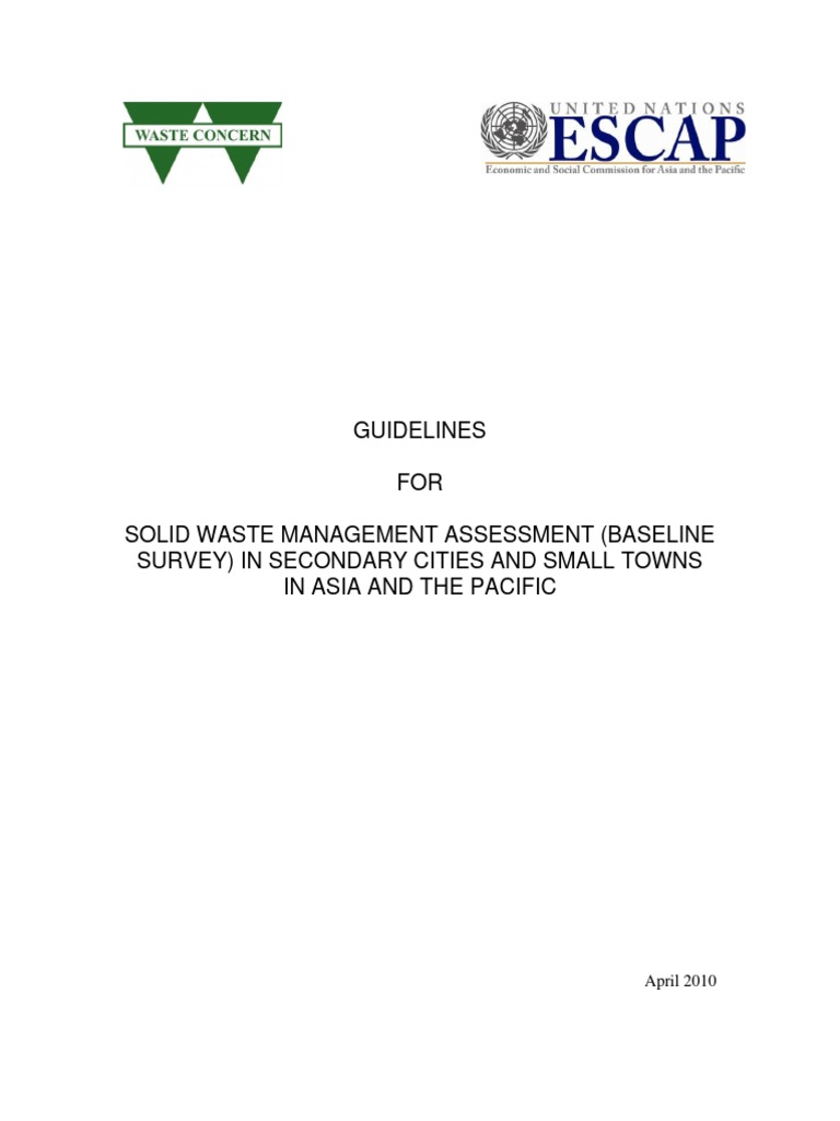 Guidelines For Solid Waste Management Assessment (Baseline Survey ...