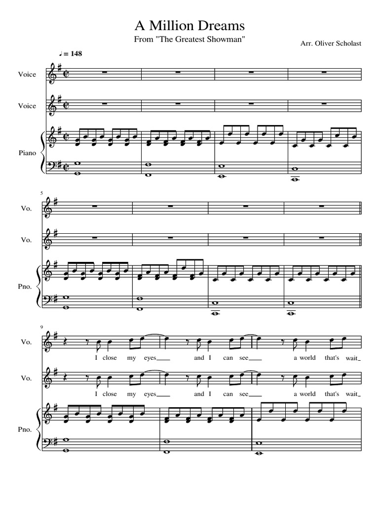 A Million Dreams From The Greatest Showman | PDF | Leisure