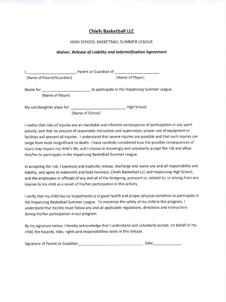 Waiver For Summer League | PDF