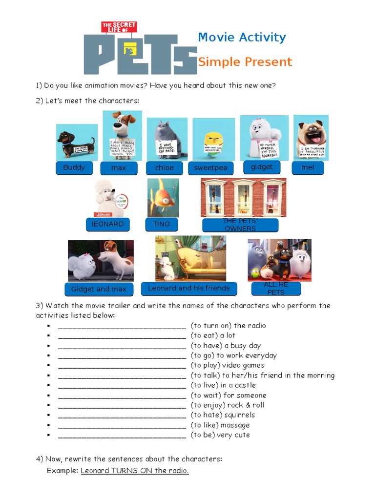 Simple Present The Secret Life of Pets | PDF | Leisure