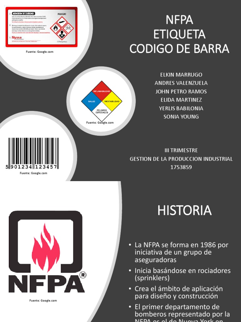 Normas Nfpa | PDF | Código Universal de Producto | Código de barras