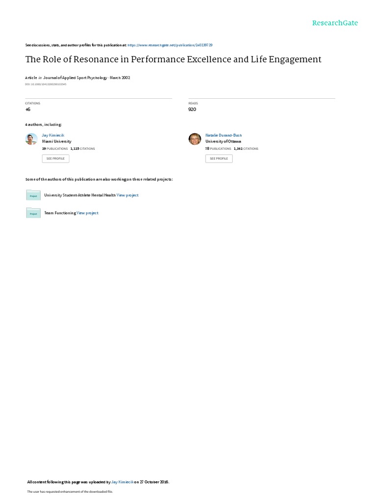 Resonance Performance Model | Download Free PDF | Motivation | Motivational