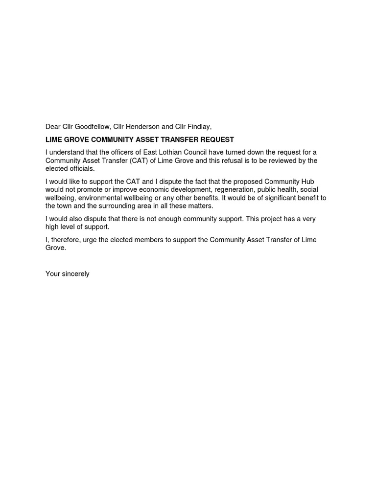 Letter - Support of CAT | PDF