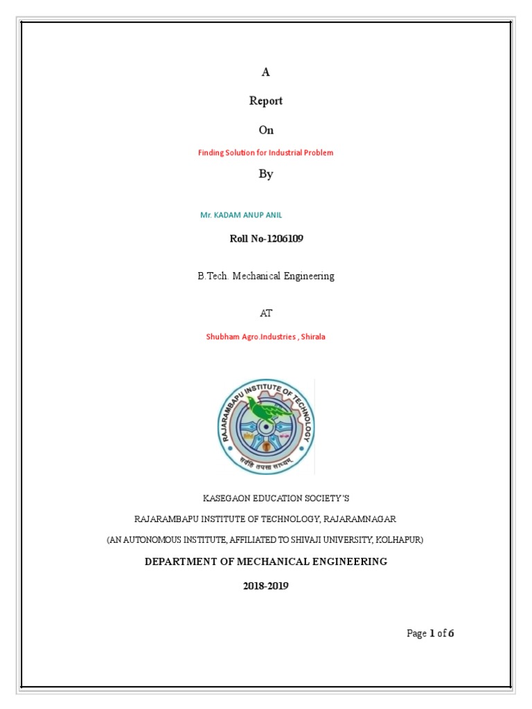 Roll No-1206109: B.Tech. Mechanical Engineering | PDF | Agriculture ...