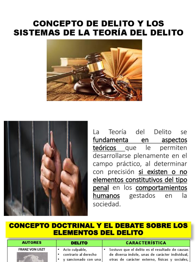 CONCEPTO DE DELITO Y LOS SISTEMAS DE LA.pptx | Derecho penal | Castigos