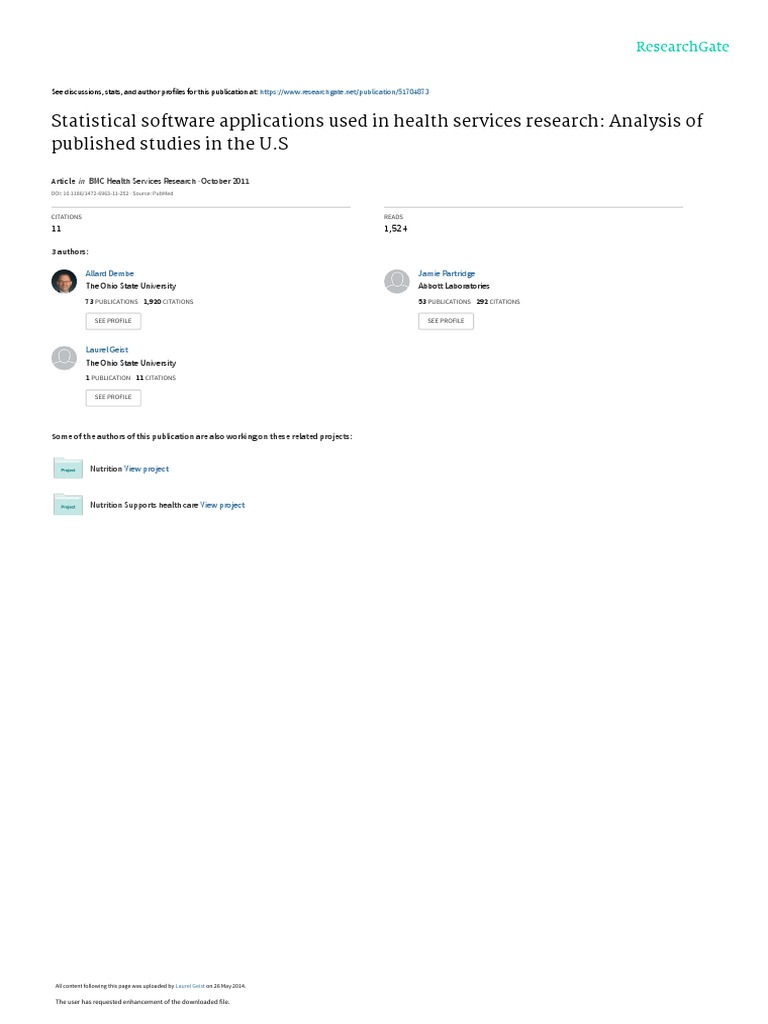 1472 6963 11 252 PDF | PDF | Sas (Software) | Data Analysis