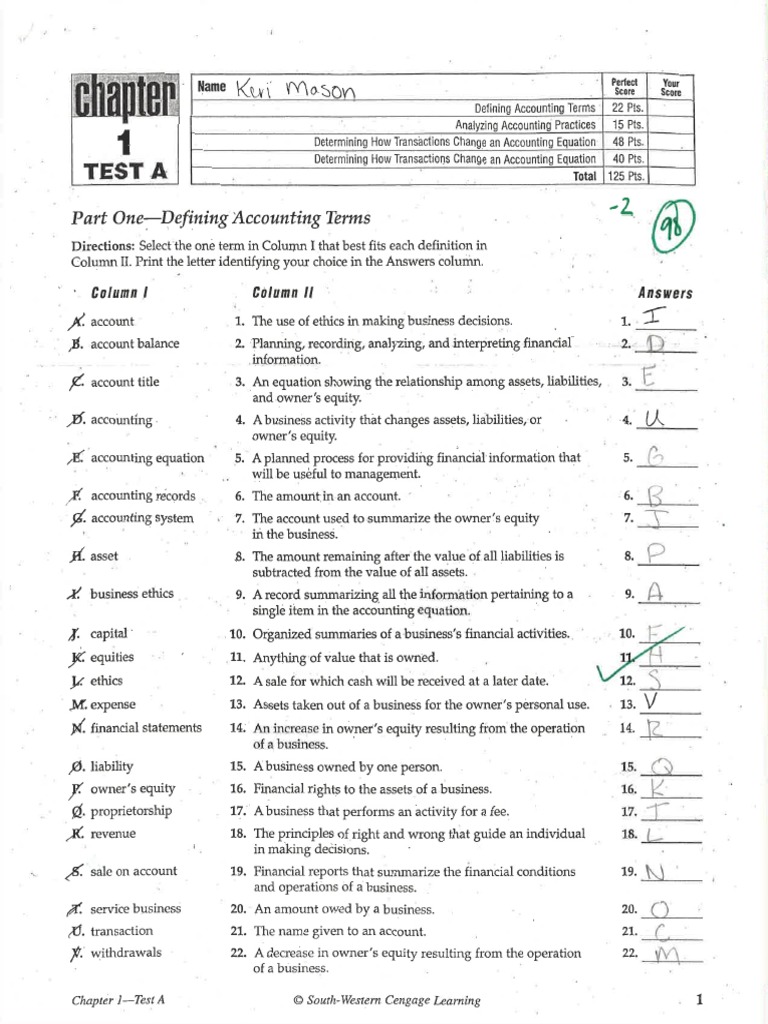 Chapter 1 Test | PDF