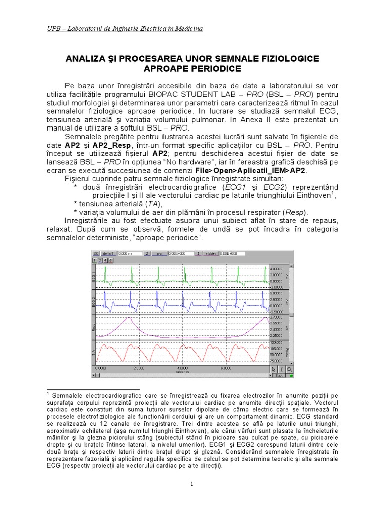 AP2 - Semnale Aproape Periodice - ECG PDF | PDF