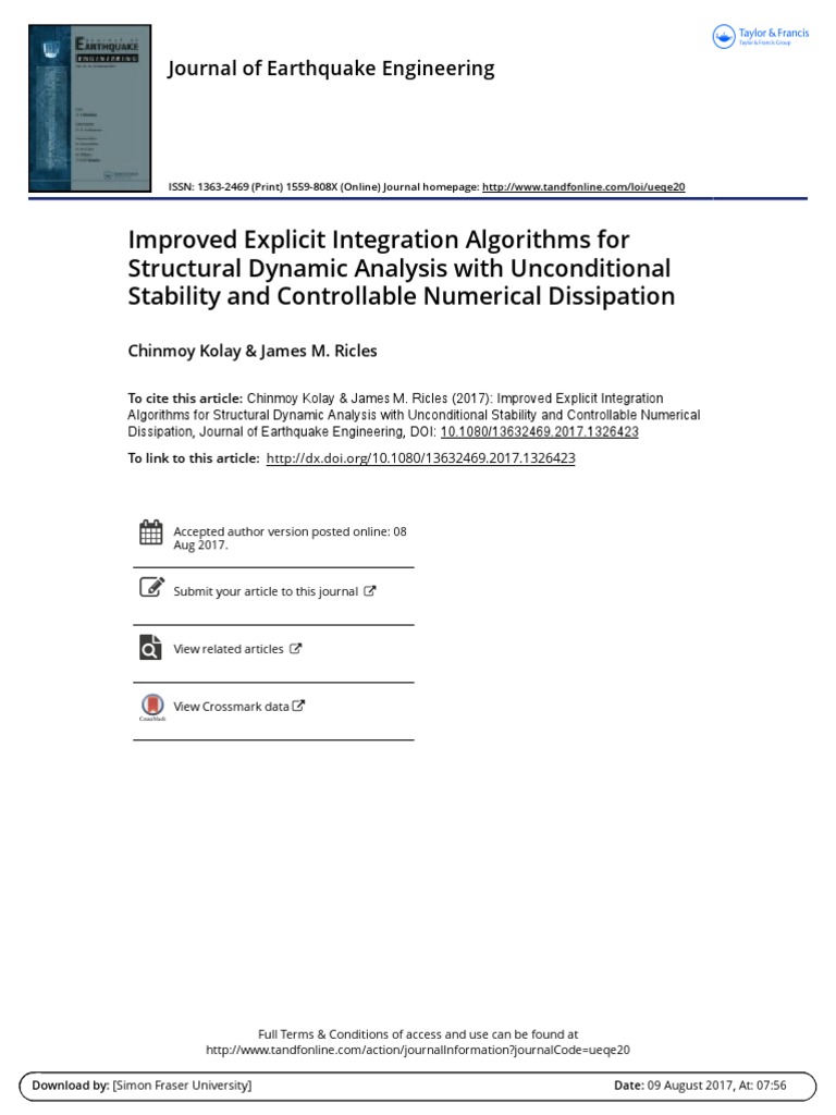 Improved Explicit Integration Algorithms For Structural Dynamic 