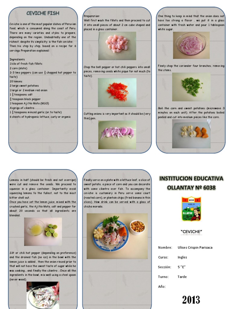 Ceviche en Ingles | PDF | Cuisine Of The Americas | Foods