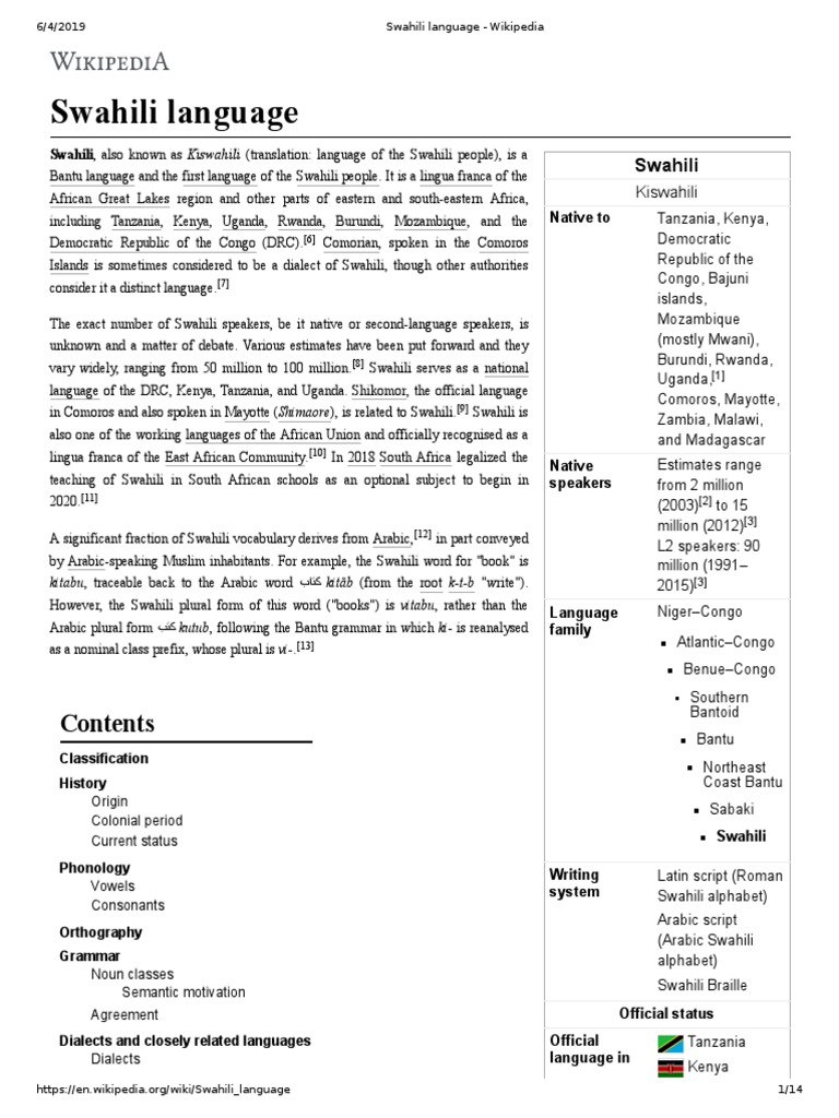 Swahili Language | Swahili Language | Phonetics