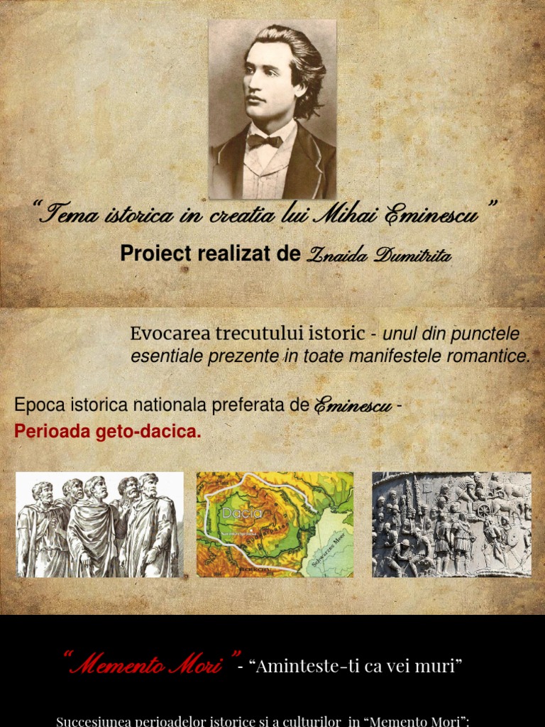 Tema Istorica in Creatia Lui Mihai Eminescu | PDF