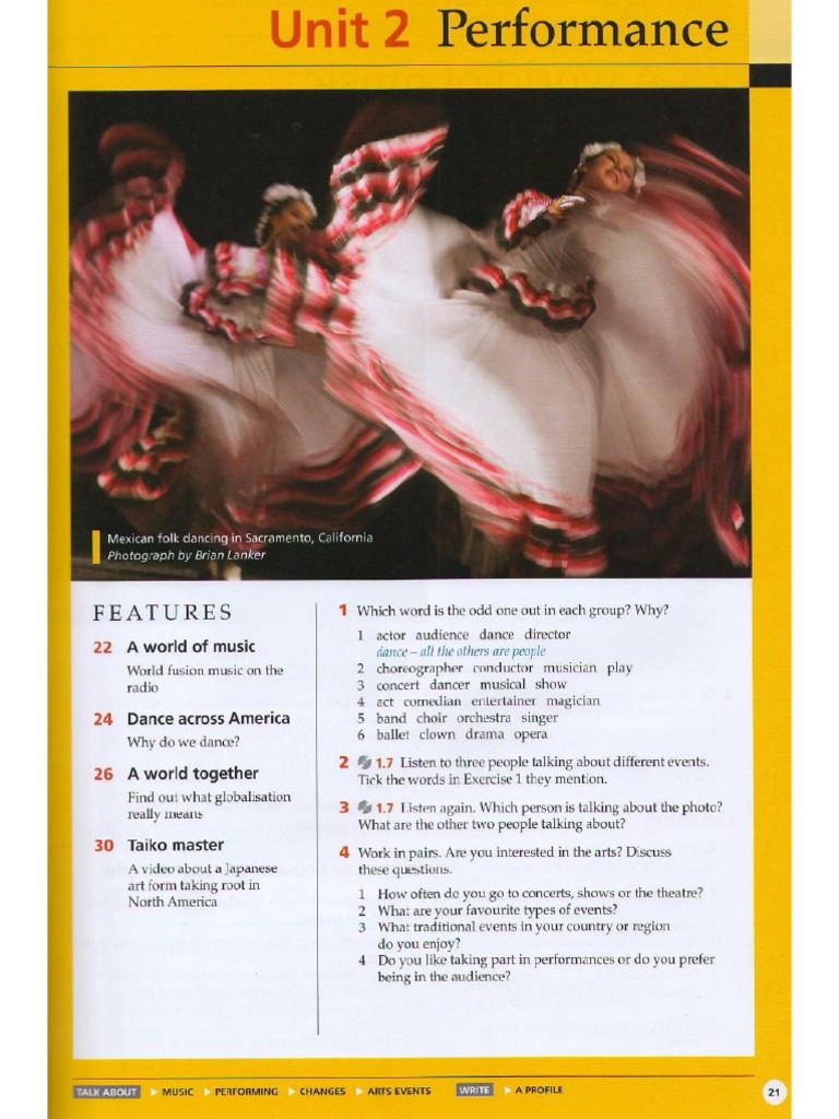 Unit 2 Performance Lengua Int I 25th March 3rd April | PDF