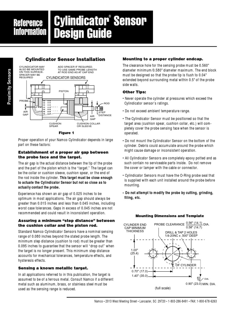 Cylindicator Sensor Design Guide | PDF | Cylinder (Engine) | Switch
