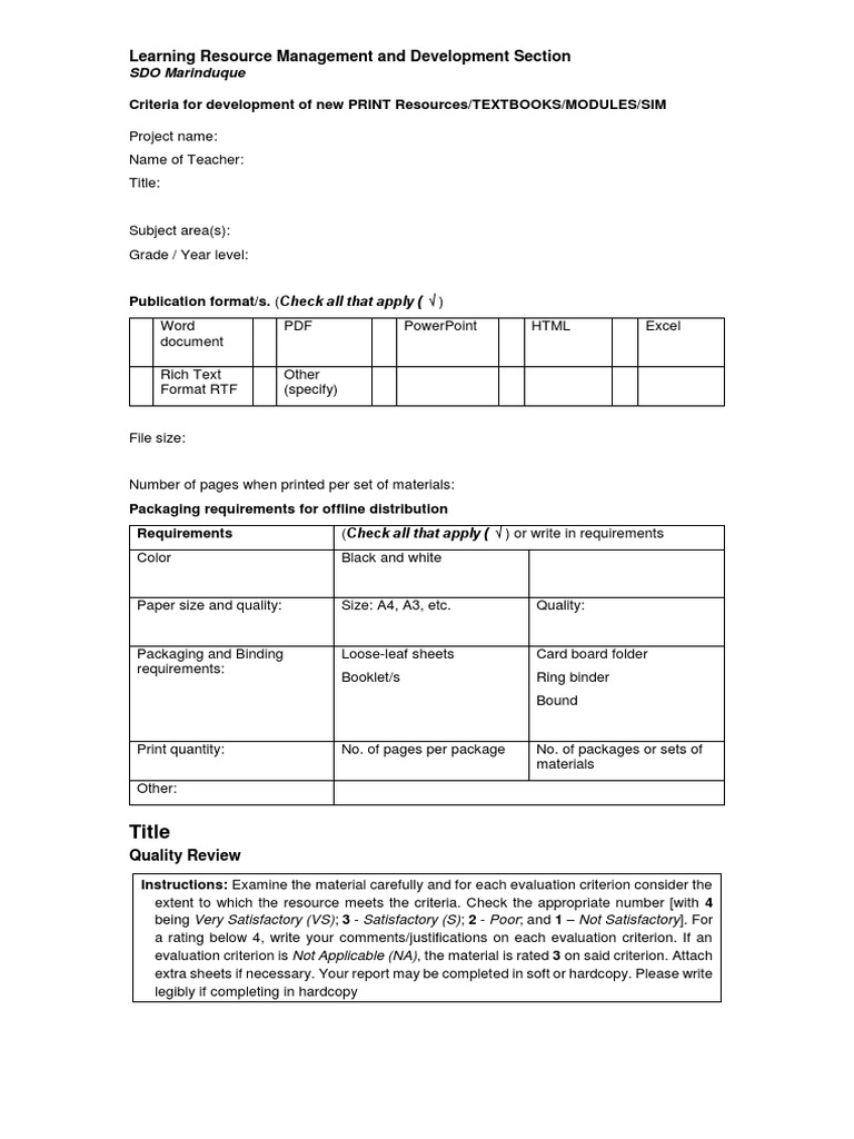 LRMDS Evaluation Tools For IMs | PDF | Bias | Critical Thinking