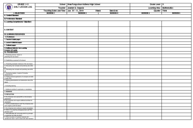A. Content Standard B. Performance Standard C. Learning Competencies/ Objectives | PDF