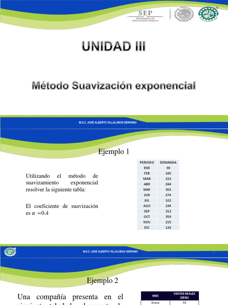 Unidad 3. Metodos de Suavizacion Simple.... Ejercicios | PDF | Naturaleza