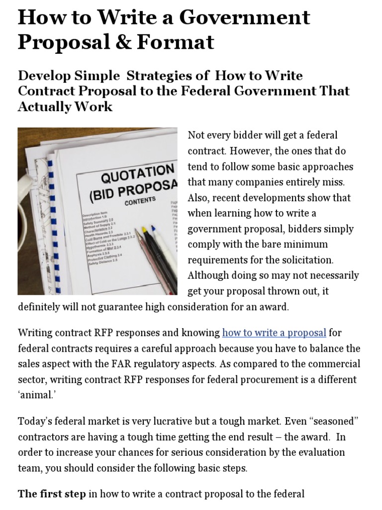 How to Write a Government Proposal & Format| Proposal Writing Training ...