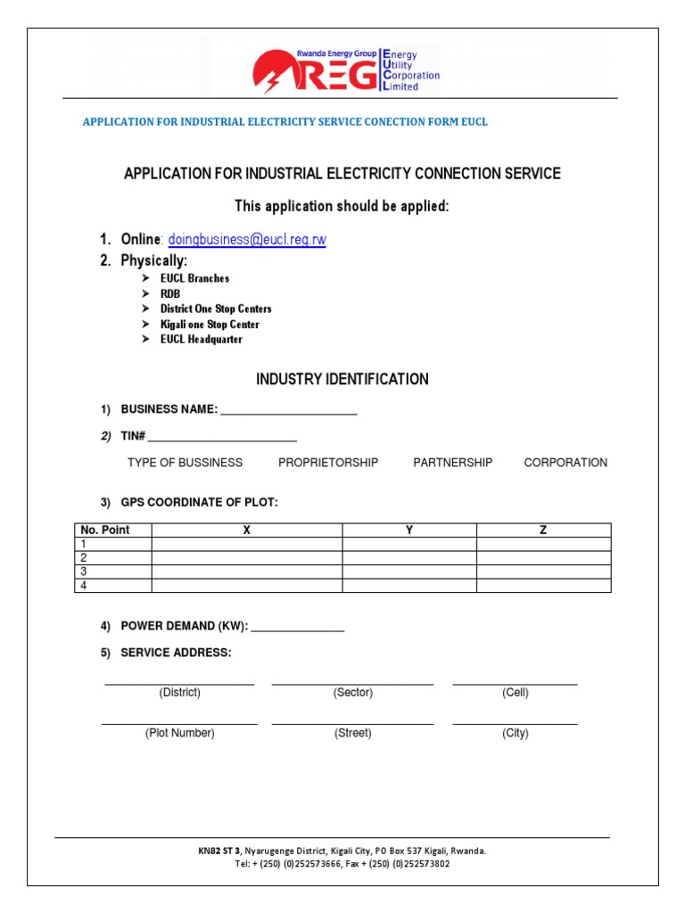 Industrial Electricity Connection Application | PDF | Post Office Box ...