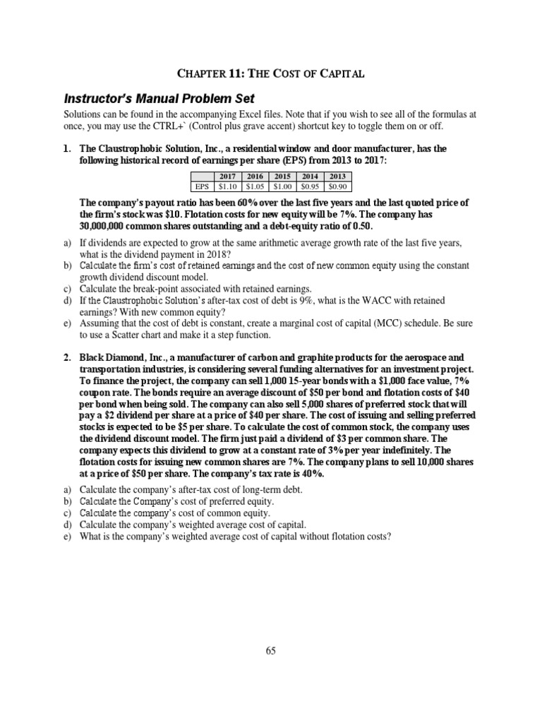 Mayes 8e CH11 Problem Set | PDF | Cost Of Capital | Preferred Stock