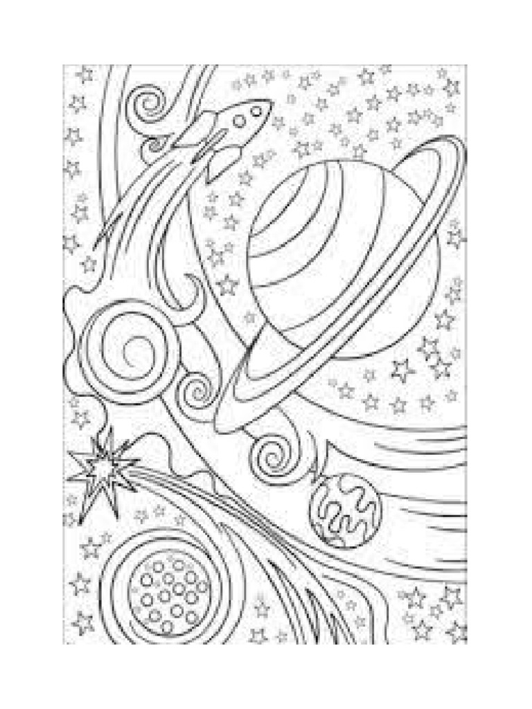 Space Coloring Page | PDF