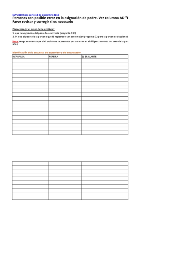 Inconsistencias Tematicas Ecv2018 Corte Dic 13 13 12 18 Pdf