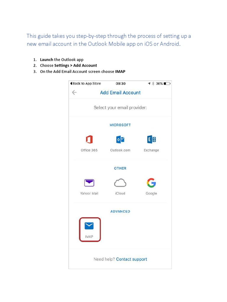 Set Up Email in Outlook Mobile App | PDF | Career & Growth | Finance ...