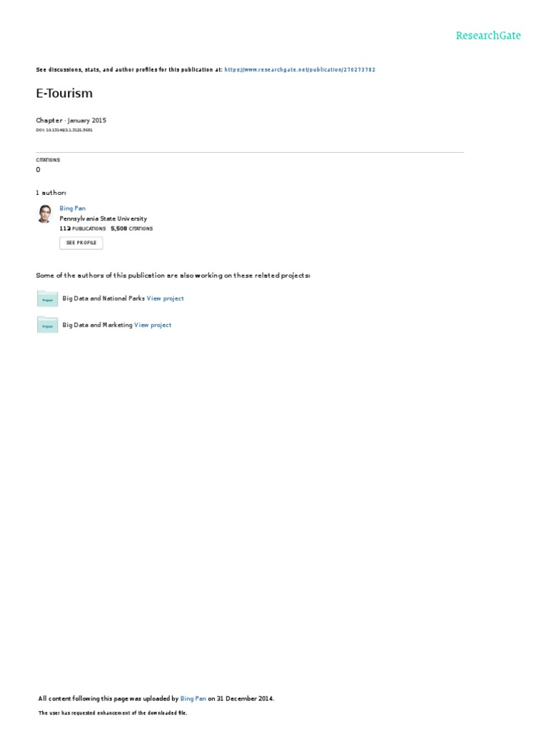 E Tourism Encyclopedia | PDF | Web Search Engine | Tourism