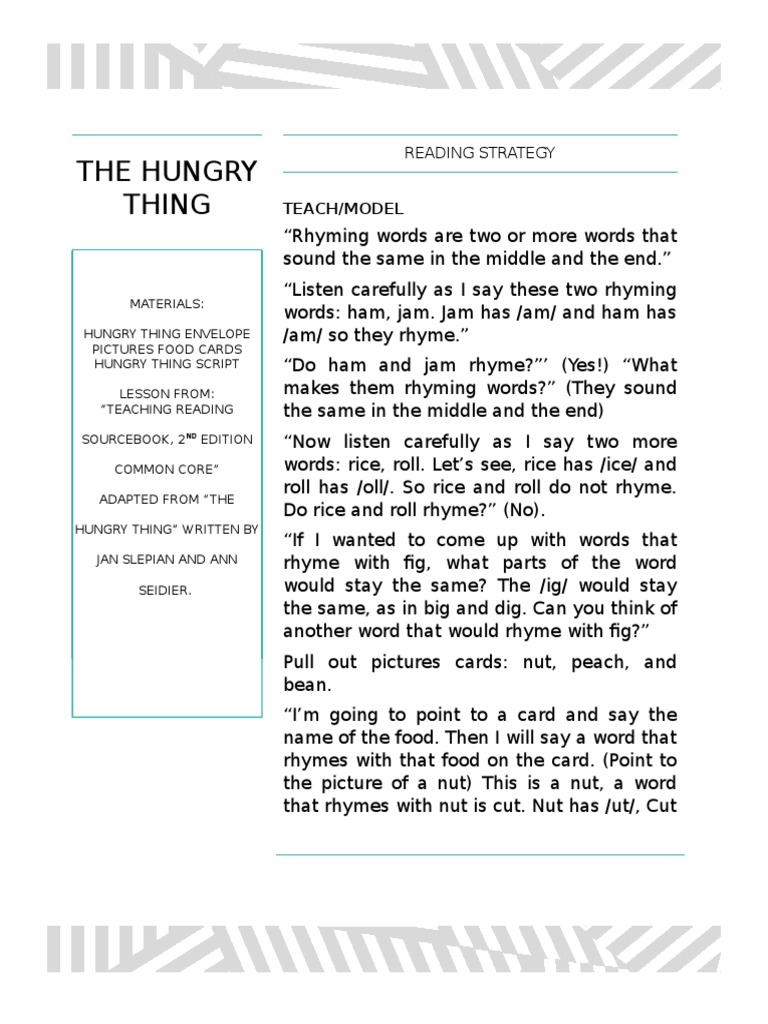 The Hungry Thing | PDF | Foods | Leisure