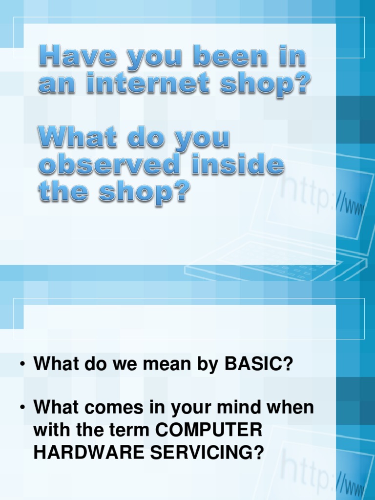 Basic Concepts in Computer Systems Servicing | PDF | Computer Hardware | Wide Area Network