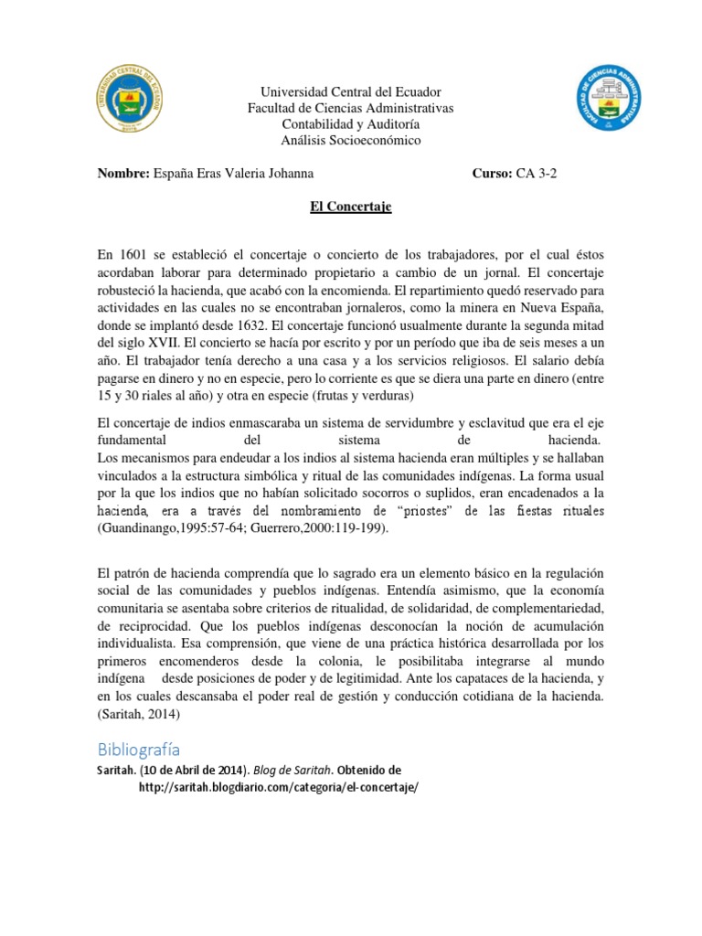 El Concertaje | PDF | Esclavitud