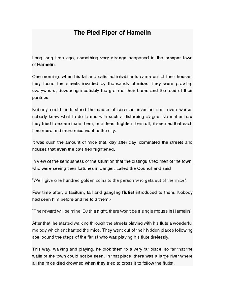 The Pied Piper of Hamelin | PDF | Vertebrates