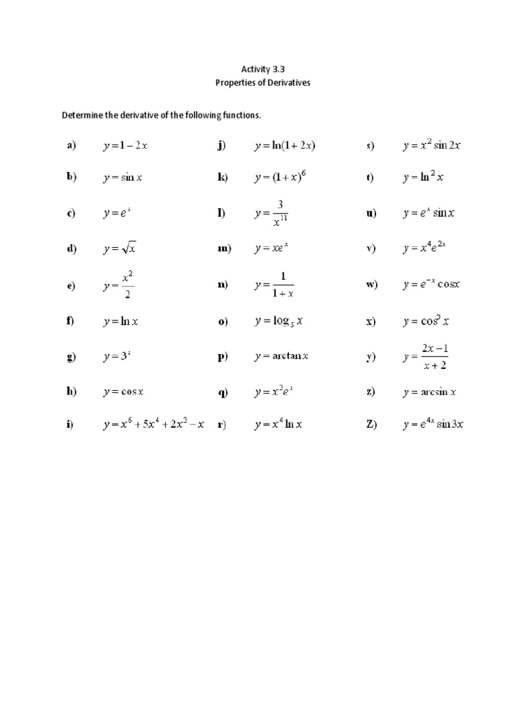 Derivative Assignment 2 | PDF