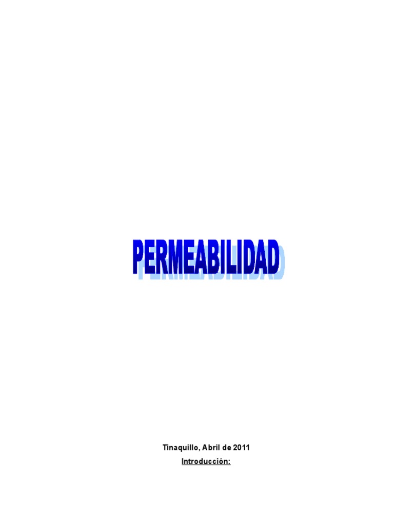 Permeabilidad del Suelo: Conceptos y Ejemplos | PDF | Permeabilidad ...
