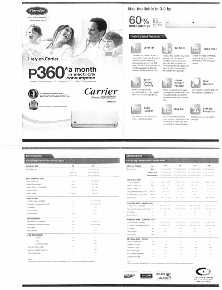 Carrier - Aircon Brochure | PDF | Air Conditioning | Building Engineering